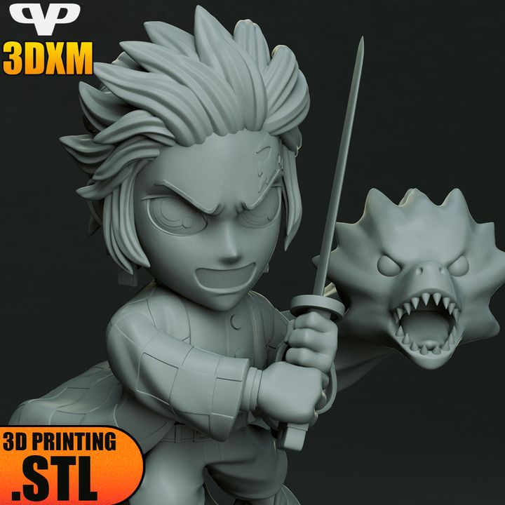 3D Printable Demon Slayer Tanjiro Chibi STL for 3D Printing ChibiSTL ...