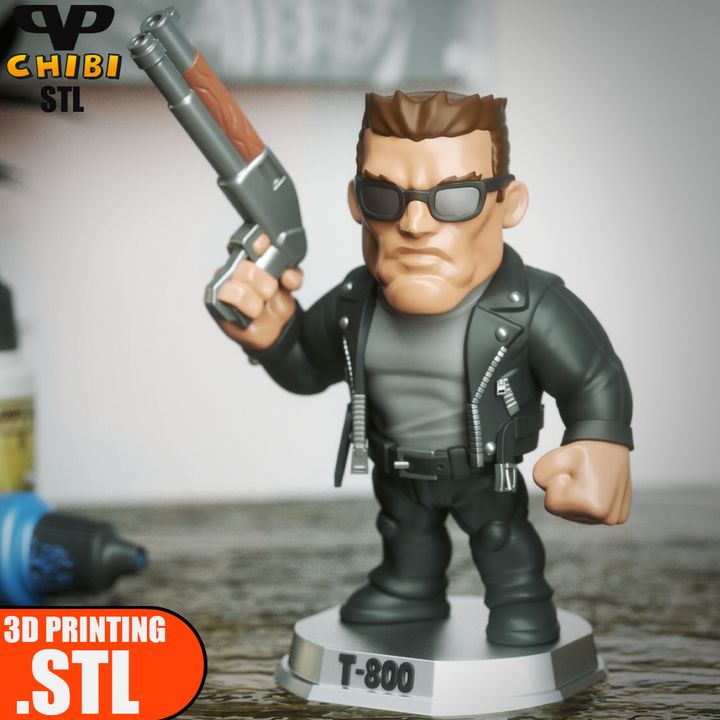 3D Printable T800 Terminator Chibi STL for 3D Printing ChibiSTL 3DXM by ...