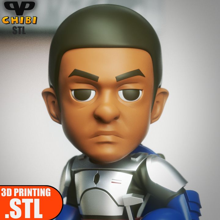 3D Printable Mandalorian Fleet Commander Chibi STL for 3D Printing ...