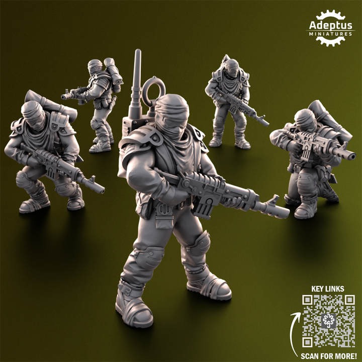 3D Printable Squad. Red Dune Regiment. Imperial Guard by Adeptus Miniatures