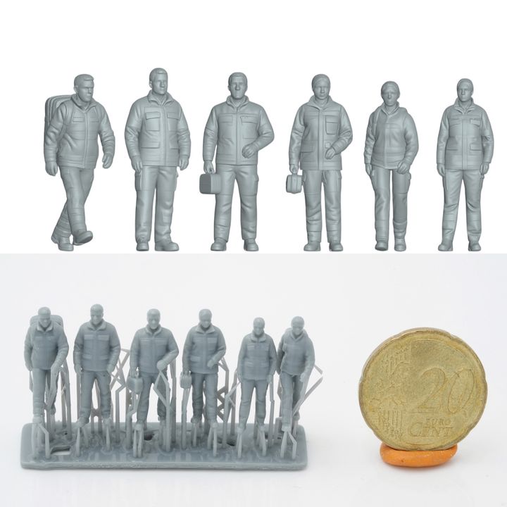 3D Printable Paramedic Figure Set – 6 h0 scaled Miniatures (1/87 pre ...