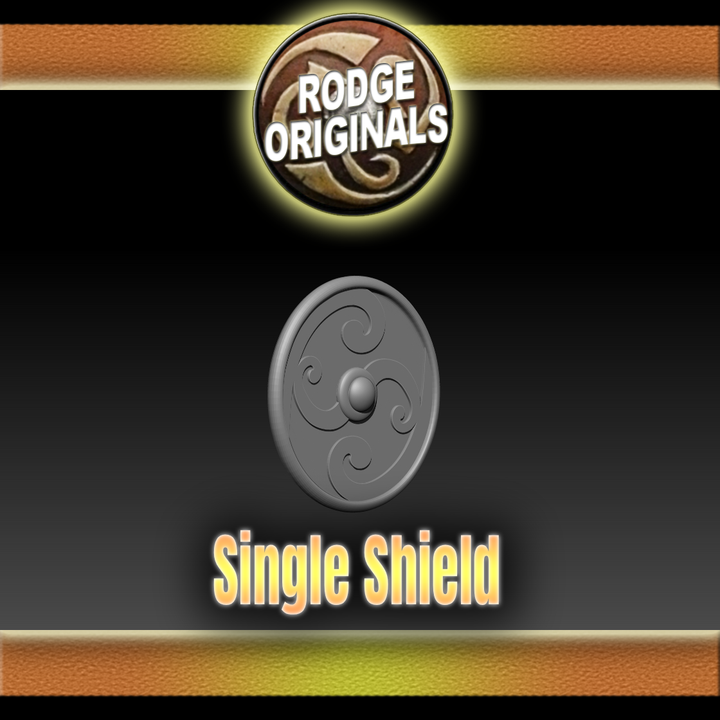 3D Printable Shield with Outer and Inner Spiral Design by Rodge Originals