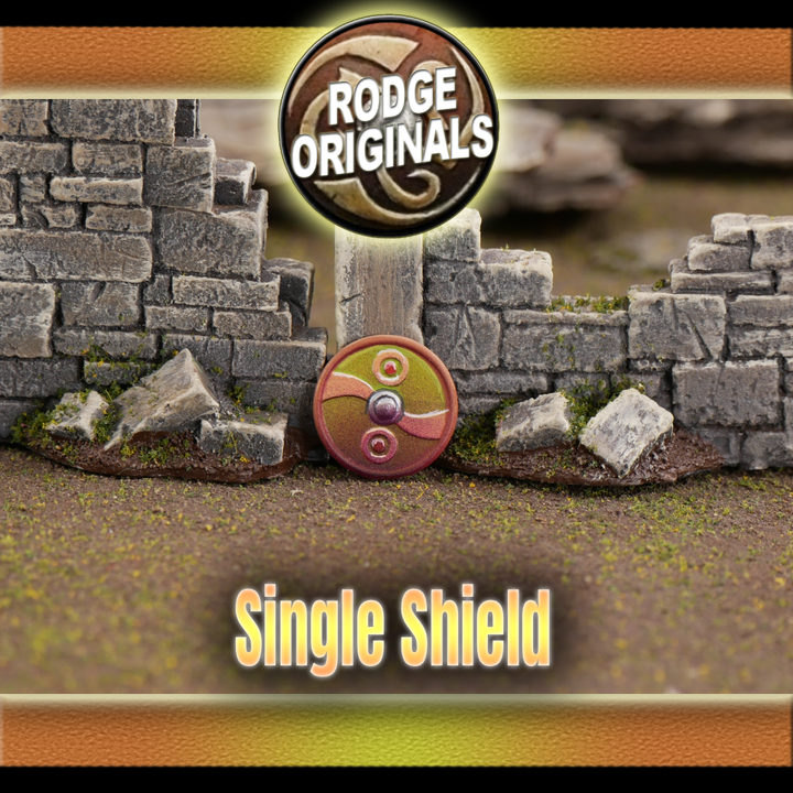 3D Printable Shield with Swirl and Targets Design by Rodge Originals