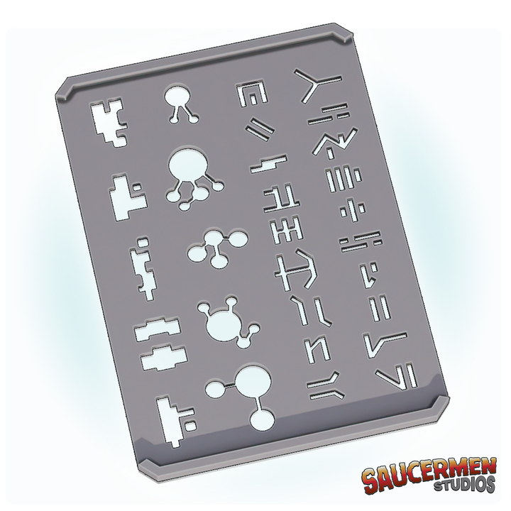 3D Printable Stencil Palette: Alien Language 1 by Saucermen Studios