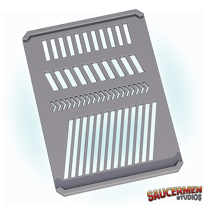 3D Printable Stencil Palette: Hazard Lines by Saucermen Studios