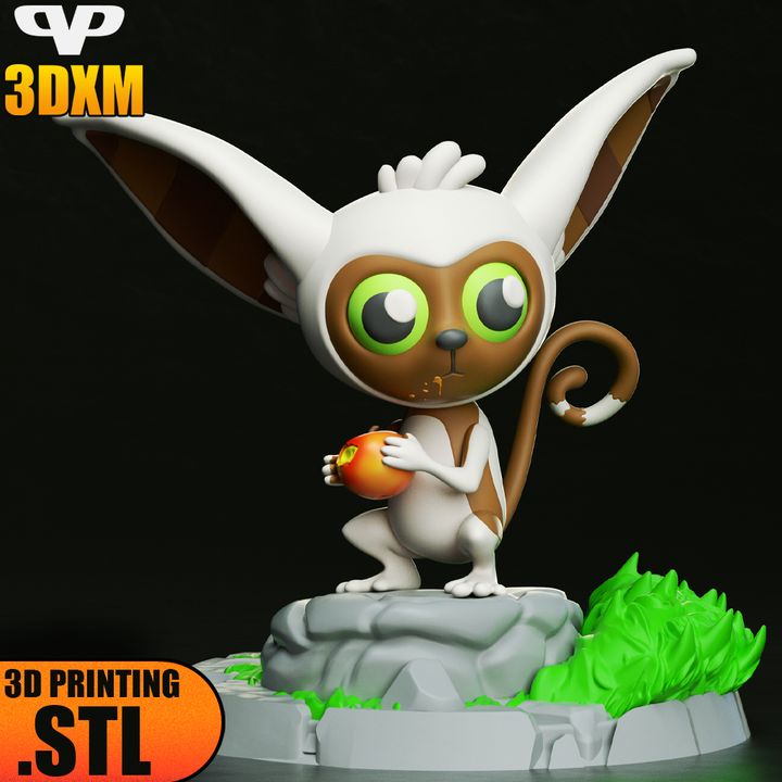 3D Printable Avatar the Last Airbender Momo Chibi STL for 3D Printing ChibiSTL 3DXM by ChibiSTL