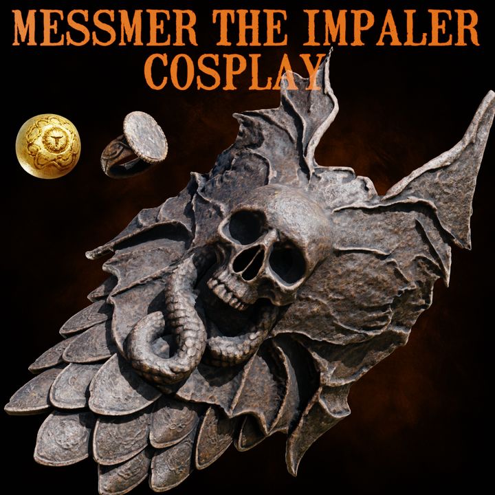 3D Printable MESSMER THE IMPALER skull pauldron life size cosplay ...