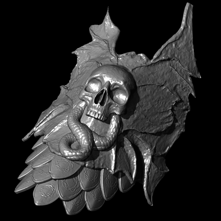 3D Printable MESSMER THE IMPALER skull pauldron life size cosplay ...