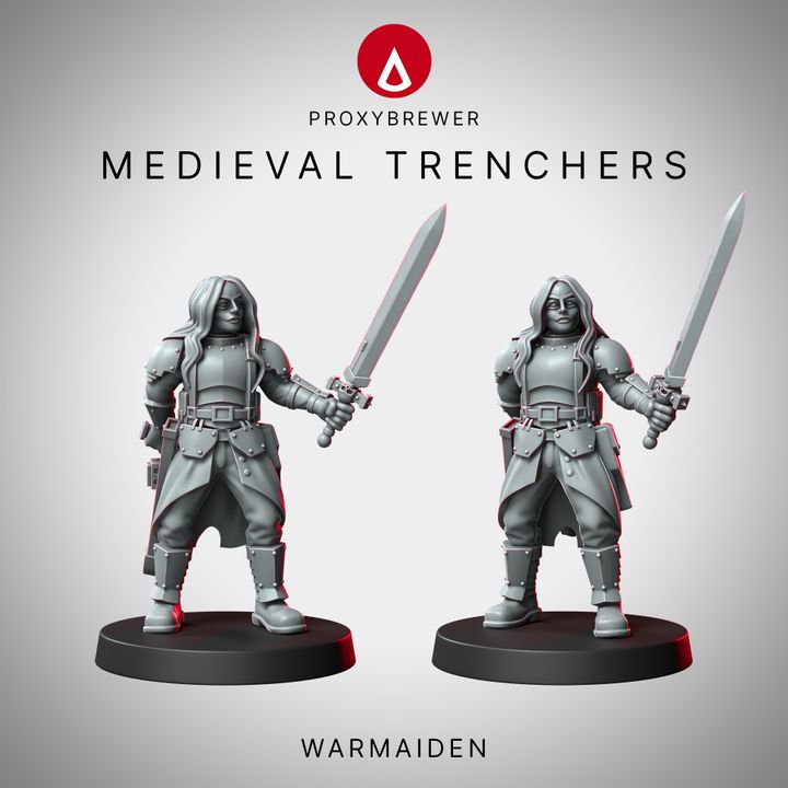 3D Printable Medieval Trenchers - Warmaiden by ProxyBrewer