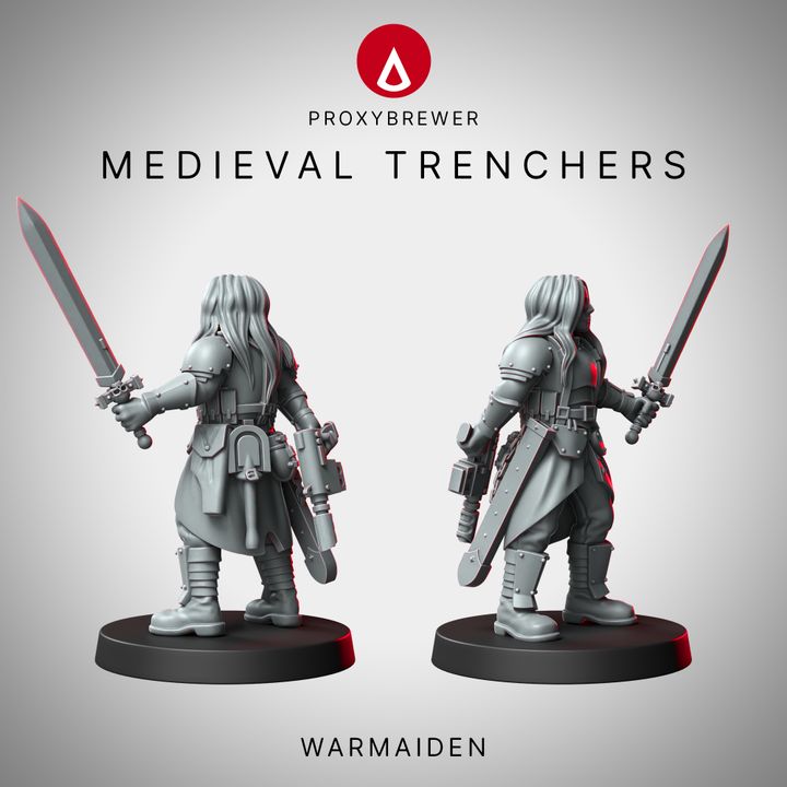 3D Printable Medieval Trenchers - Warmaiden by ProxyBrewer