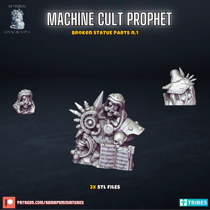 3D Printable Broken Machine Cult Prophet Statue N.1 (Pre-supported) by ...