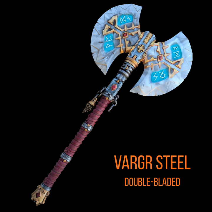 3D Printable Vargr Steel, Norse Viking Battle Axe, Full Scale Modular ...