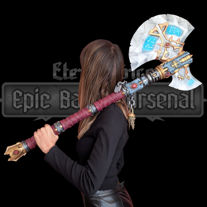 3D Printable Vargr Steel, Norse Viking Battle Axe, Full Scale Modular ...