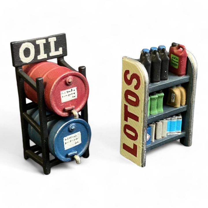 3D Printable Fuel and oil racks by Tiny Furniture