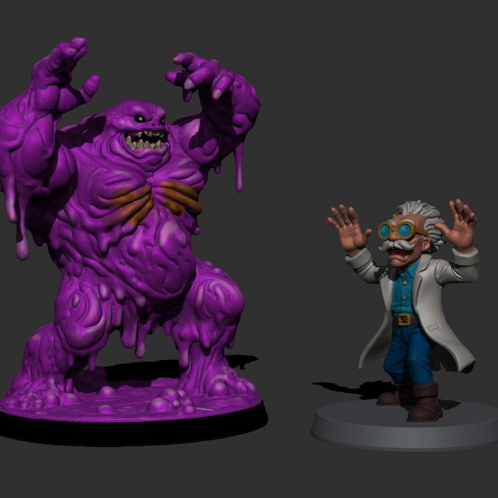 3D Printable Mad Scientist & Slime Brute – Stylized Miniature Bundle ...