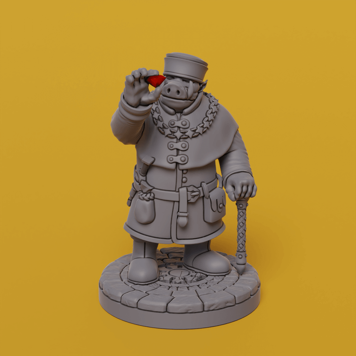 3D Printable Pig Orc Merchant by vector.miniatures