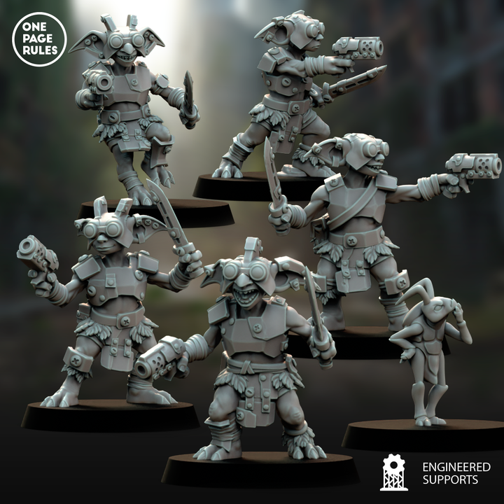 3D Printable Storm Mob - Goblin Reclaimers by One Page Rules