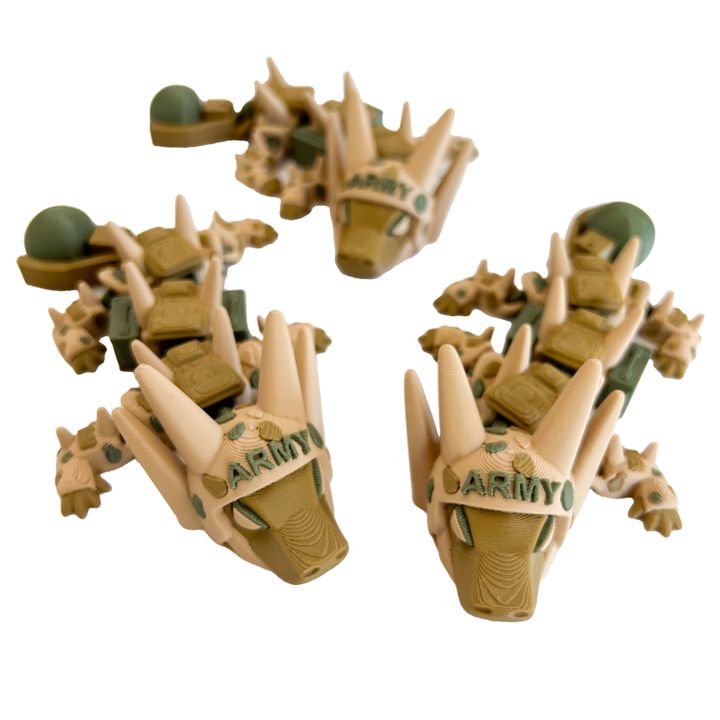 3D Printable Mini Army Dragon by Steven Wolf Studio