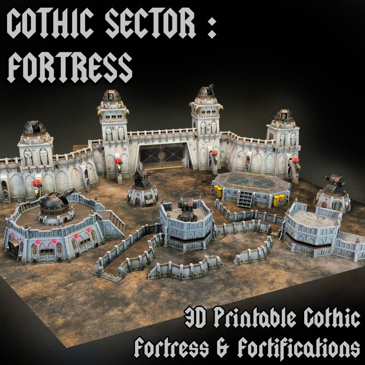 3D Printable Gothic Sector : Fortress - Modular Sample by Fabricator's Lair