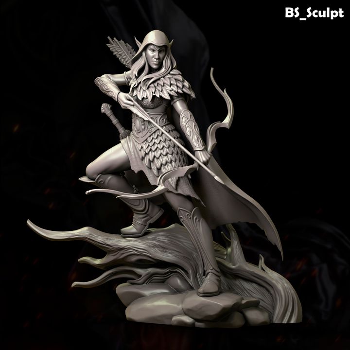 3D Printable The Forest Elf Archer by BS-Sculpt Bulat
