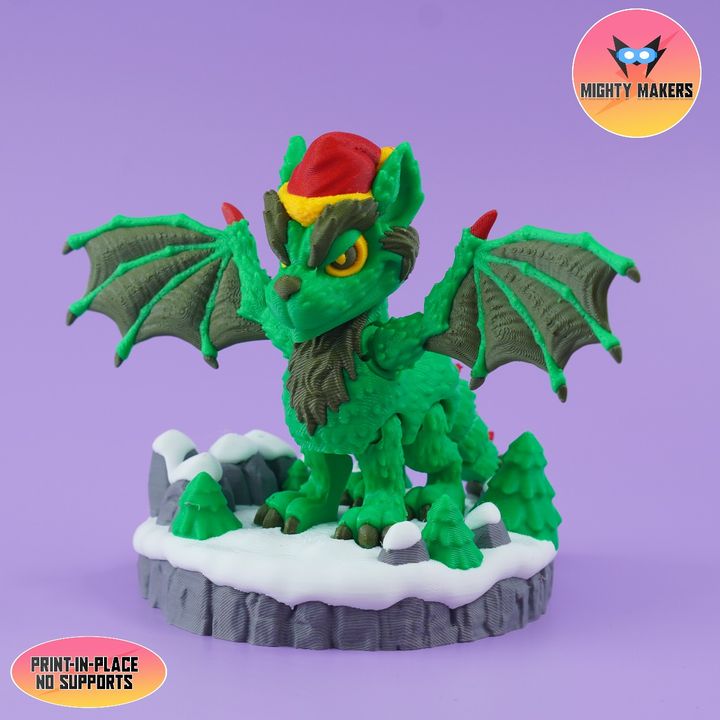 3D Printable Flexi Grinch Dragon🎄🐉 by Mighty Makers
