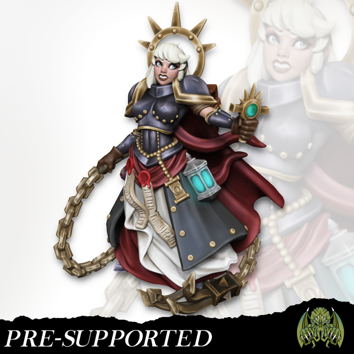 3D Printable Aurelia The War Cleric [PRE-SUPPORTED] Female Paladin ...