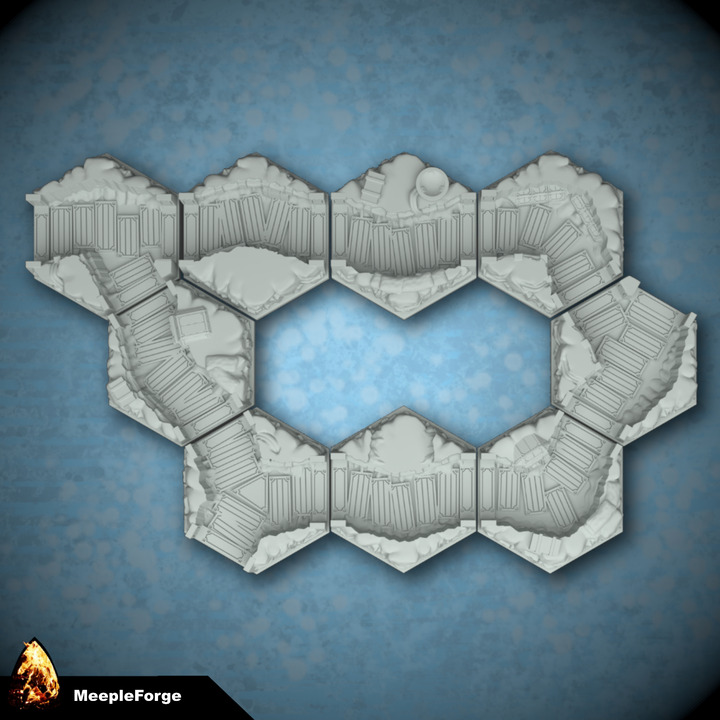 3D Printable Futuristic Ice world or Desert world Scenery Trenches for ...