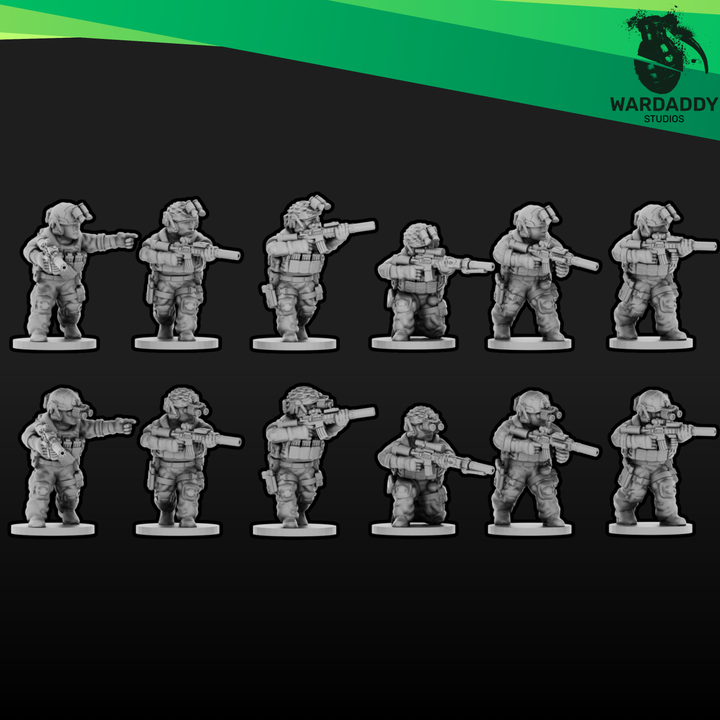 3D Printable Modern NATO Operators (15mm+) by WarDaddy Studios