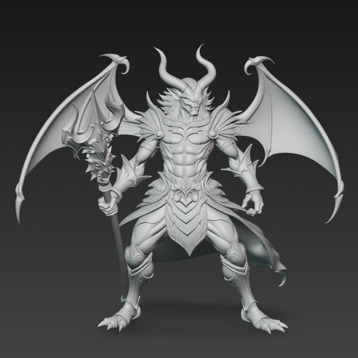 3D Printable Diabolic War Demon – 42mm Infernal Staff by Pierre Merel