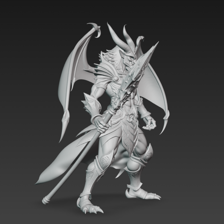 3D Printable Diabolic War Demon – 42mm Infernal Staff by Pierre Merel