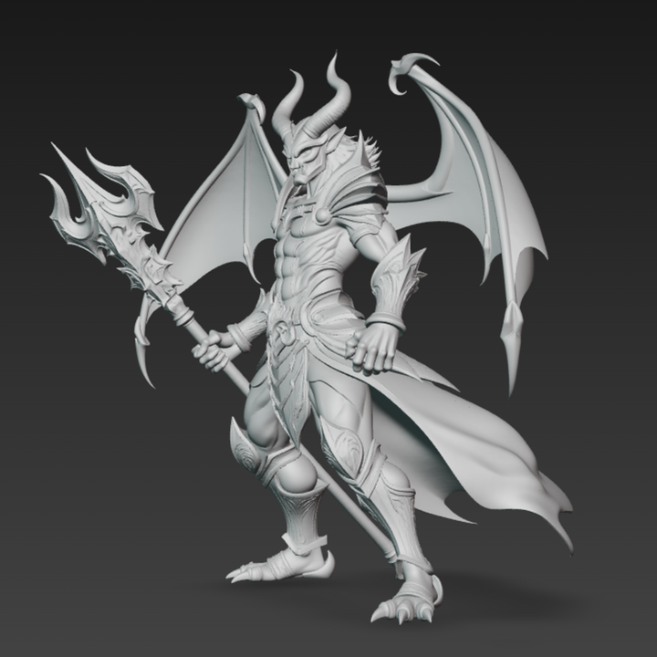 3D Printable Diabolic War Demon – 42mm Infernal Staff by Pierre Merel