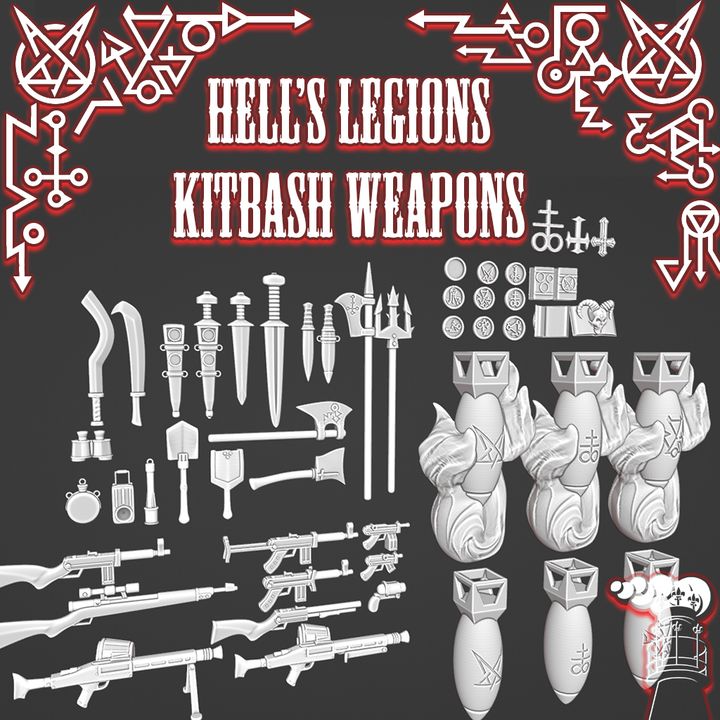 3D Printable Kitbash Weapons - Hell's Legions by Steamboat Gothic