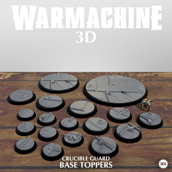 3D Printable Crucible Guard Base Toppers by WARMACHINE 3D