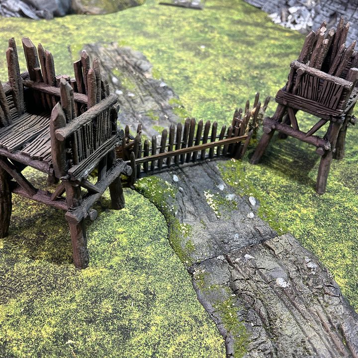3D Printable 2 Toll Gate designs for Low Profile Road by GameScape3D