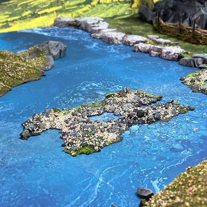 3D Printable River Ford Expansion for 2 inch and low-profile River bank Systems by GameScape3D