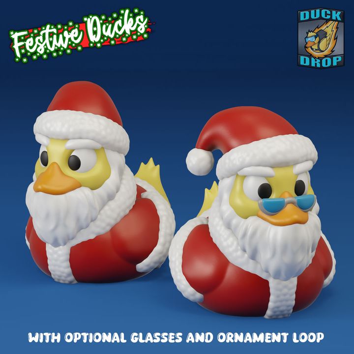 3D Printable Santa Duck / Saint Duckolas - Festive Christmas Rubber ...