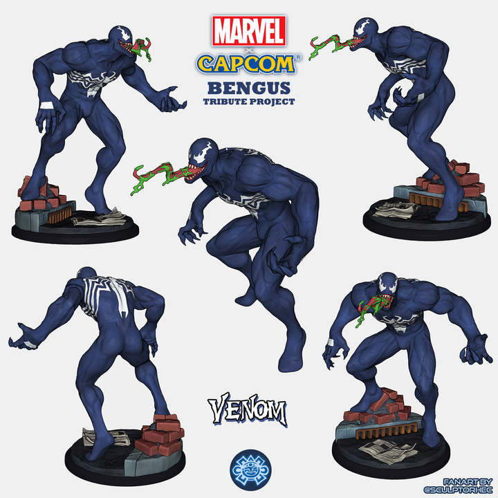 3D Printable Marvel vs Capcom - Bengus Style Venom by Ronin Arts Workshop