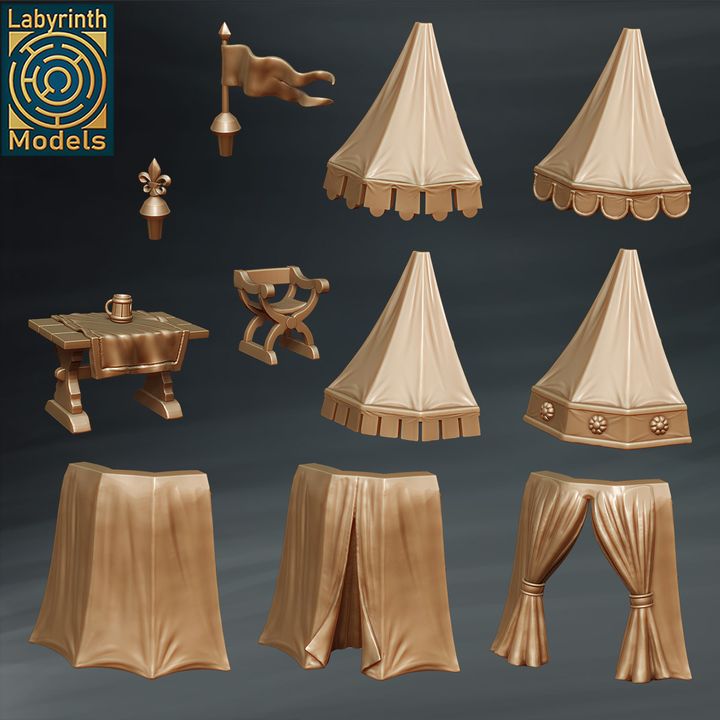 3D Printable Joust Accessories set - 32mm scale by Labyrinth Models