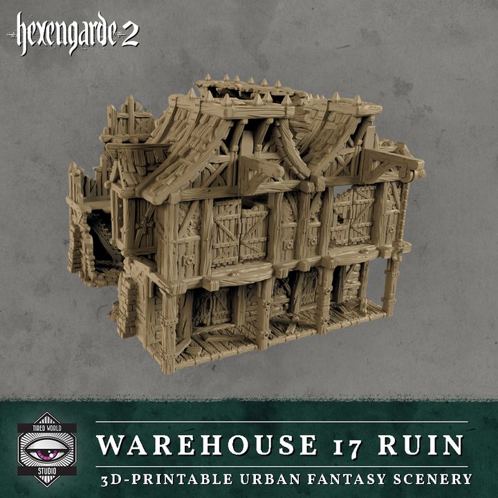 3D Printable Warehouse 17 Ruin by Tired World Studio