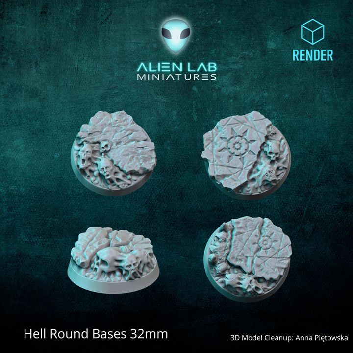 3D Printable Hell Round Bases 32mm – 3D Printable Scenic Bases for ...