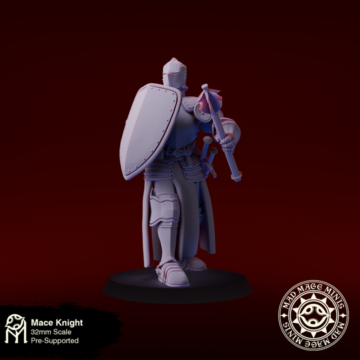 3D Printable Shield Knight - Mace by MadMageMinis