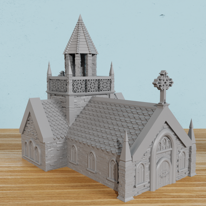 3D Printable Medieval Church by Solaris Game Studio