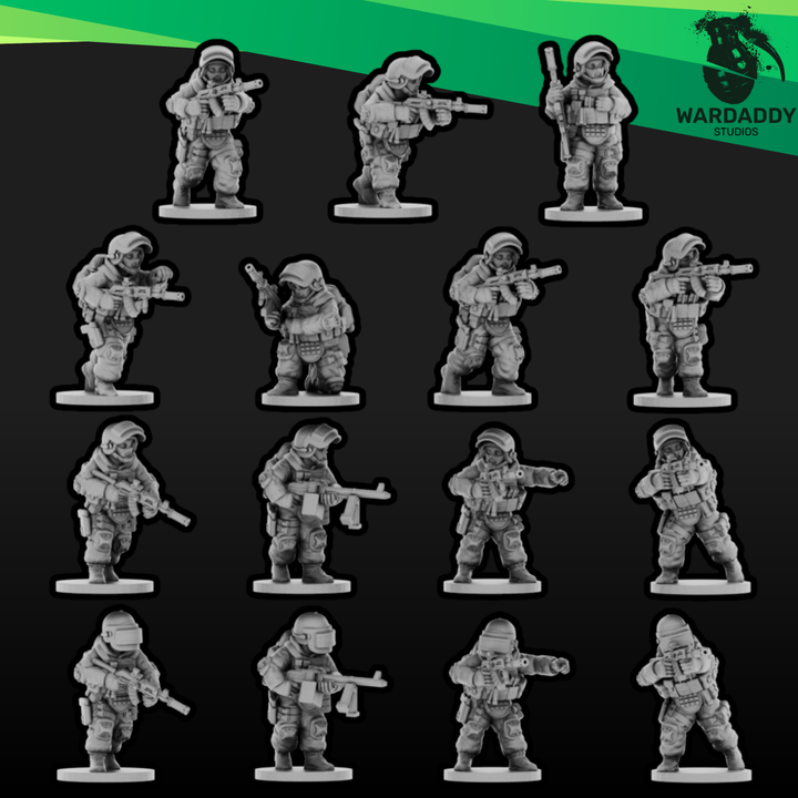 3D Printable Modern Russian Operators Squad 1 (15mm+) by WarDaddy Studios