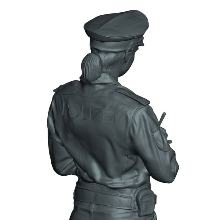 3D Printable Female German Police Officer – notepad - High Details ...