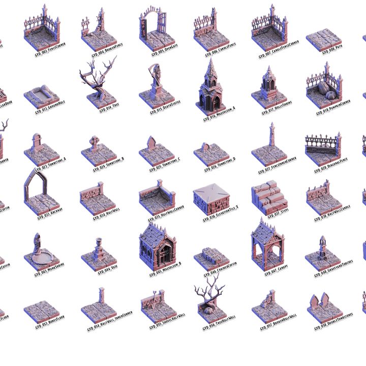 3D Printable Death x Tiles - Complete Graveyard Set (Supportless) by ...