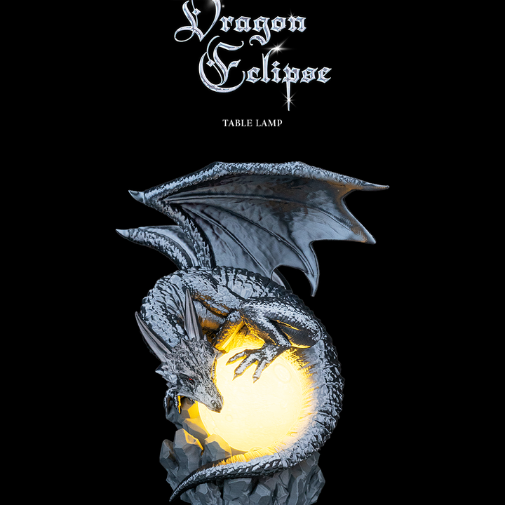 3D Printable Dragon Eclipse - Table Lamp by Stlflix