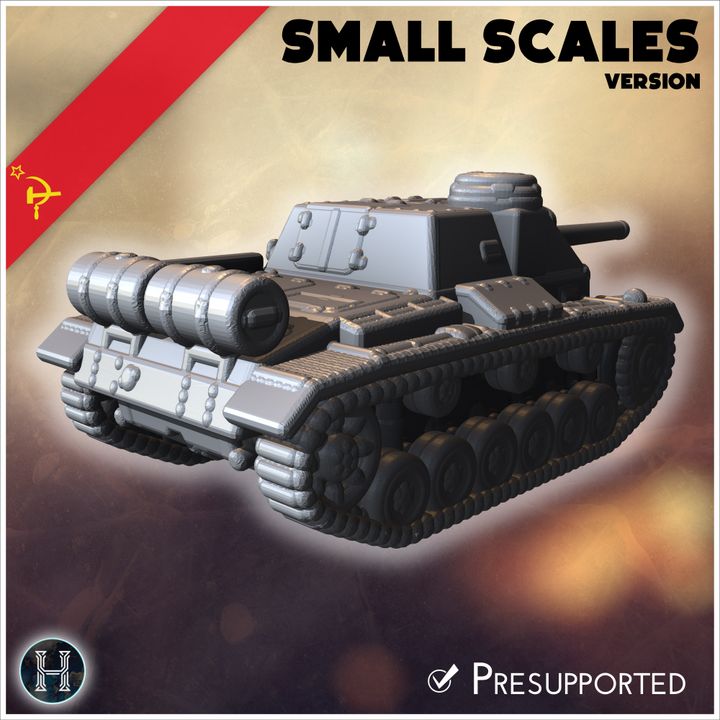 3D Printable SU-76i 76mm SPG (commander version) (small scales version ...