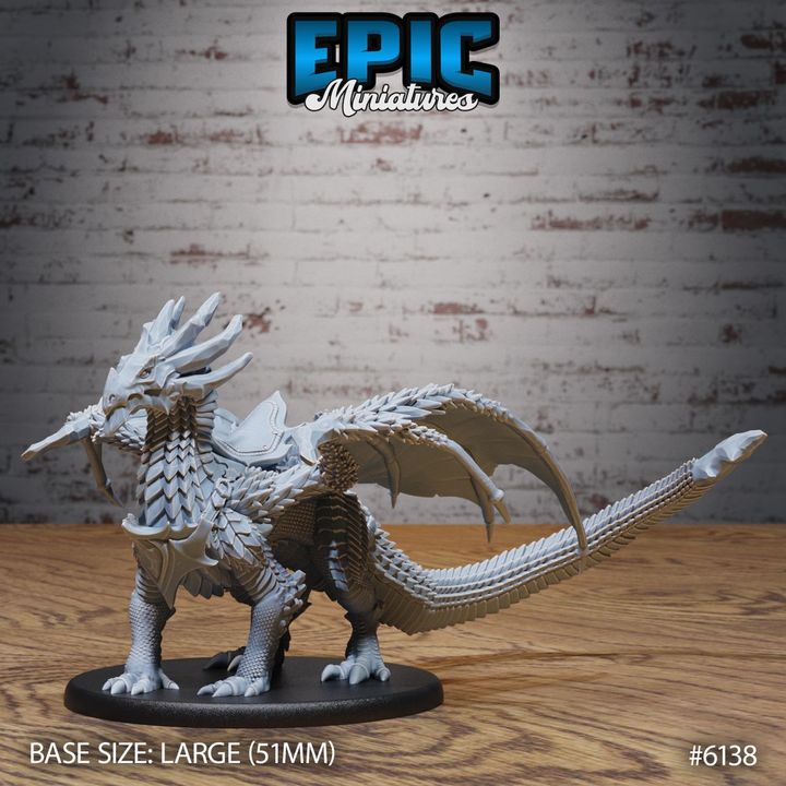 3D Printable Obsidian Dragon / Fire Drake Creature / Flying Dragonborn ...