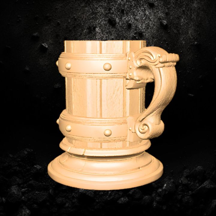3D Printable Red Oak Tavern Tankard by Galandir's Pit & Cie