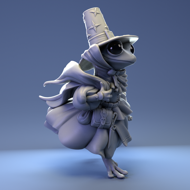 3D Printable Pilgrim Frog Witch by Pepunki Creatures